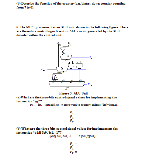 (b) Describe the function of the counter (e.g. binary | Chegg.com