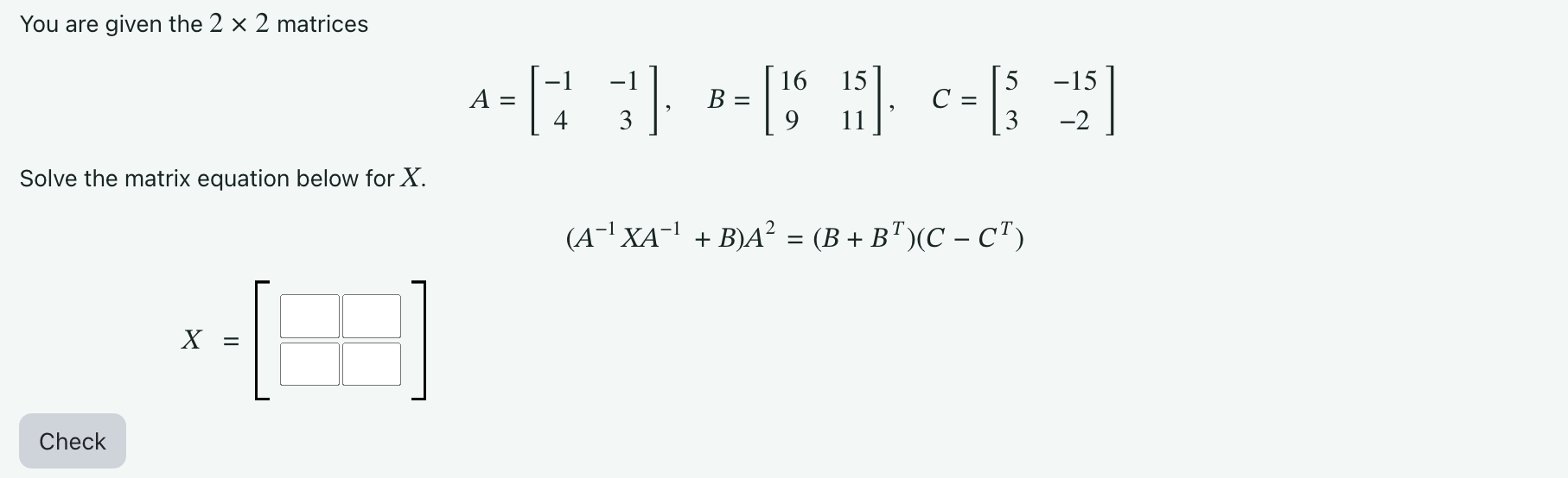 Solved You are given the 2×2 | Chegg.com