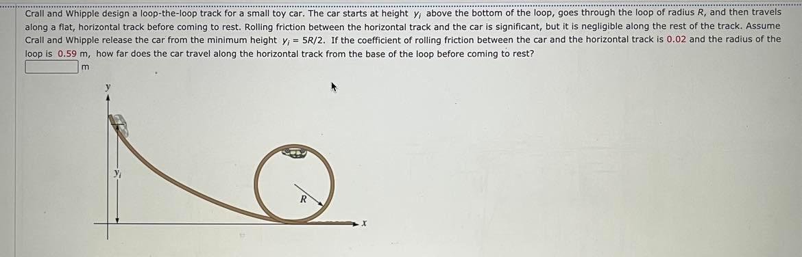 Solved * Crall and Whipple design a loop-the-loop track for | Chegg.com