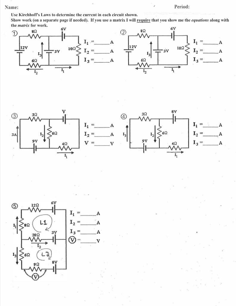 Solved Kirchhoff Worksheet (I finished the sheet but would | Chegg.com