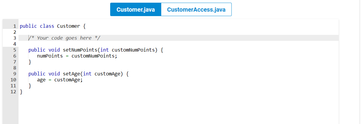 Solved In the Customer class, declare the following private | Chegg.com