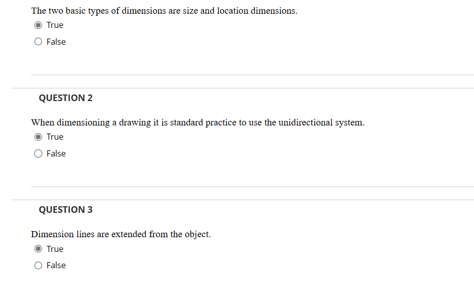 Solved The two basic types of dimensions are size and | Chegg.com