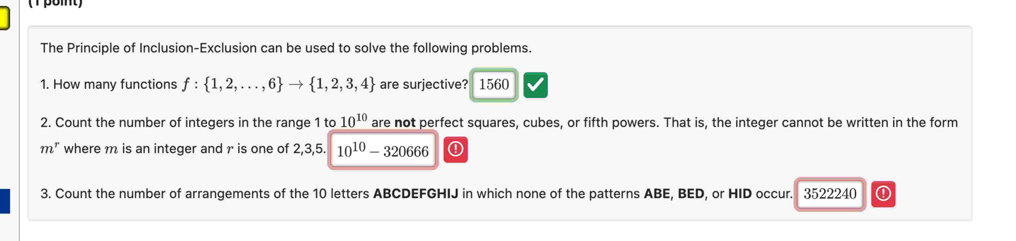 Solved The Principle of ﻿Inclusion-Exclusion can be ﻿used to | Chegg.com