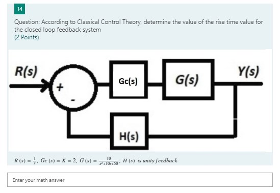 Solved 14 Question: According to Classical Control Theory, | Chegg.com