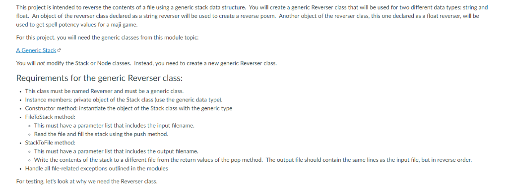This project is intended to reverse the contents of a | Chegg.com