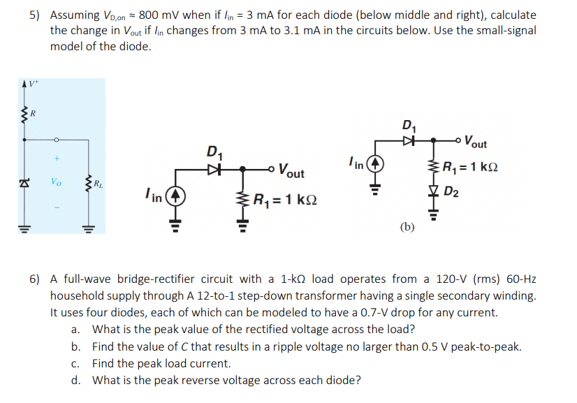 Solved 3) Plot the currents flowing through R1 and D1 as a | Chegg.com