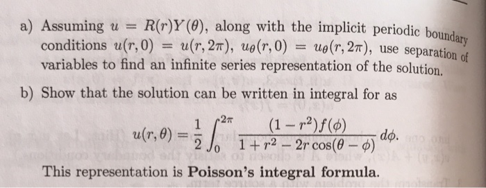 Solved 7. Consider Laplace's equation on the unit circle | Chegg.com