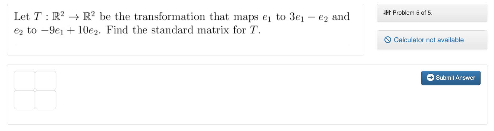 Solved Let T:R2→R2 be the transformation that maps e1 to | Chegg.com