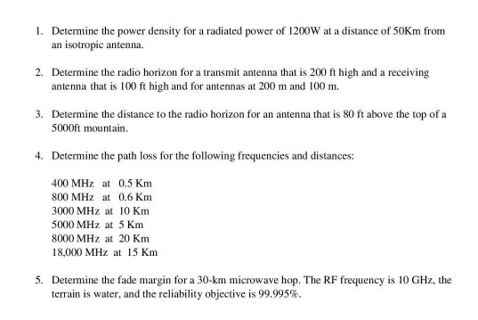 Solved an isotropic antenna 2. Determine the radio horizon | Chegg.com