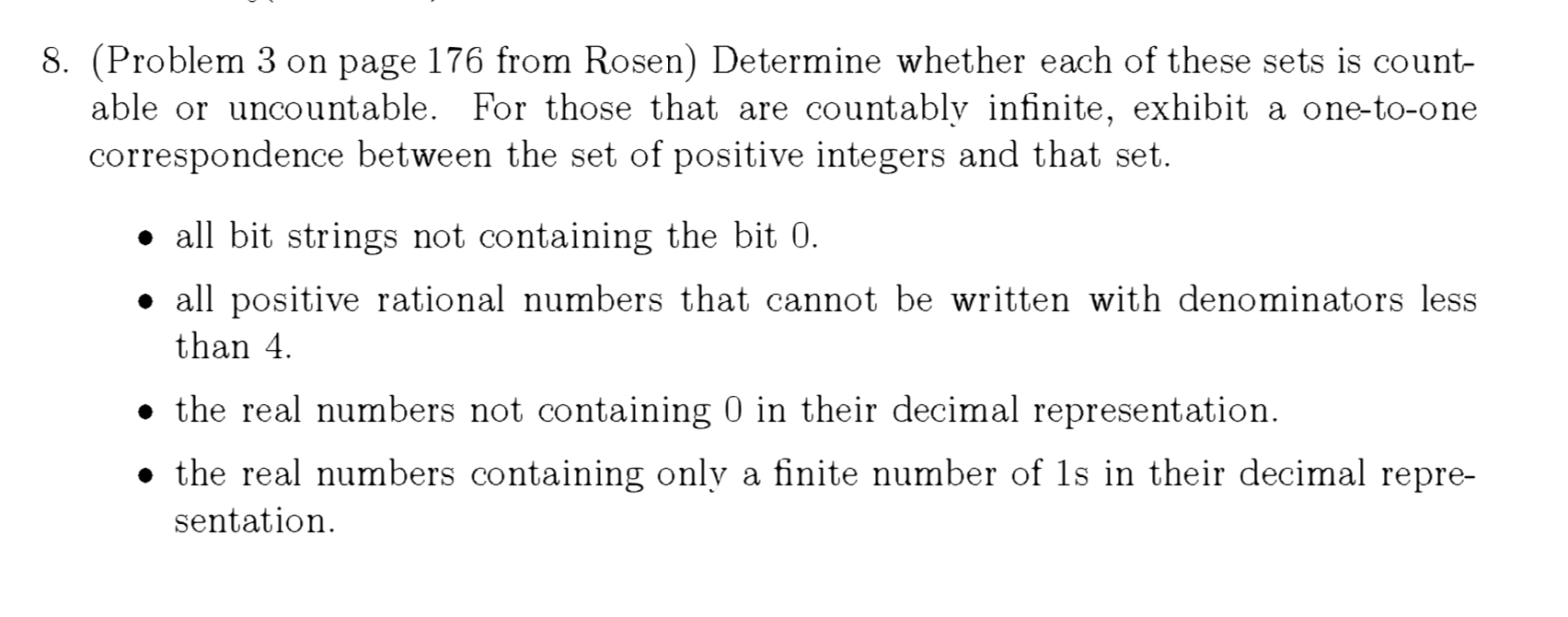 8. (Problem 3 on page 176 from Rosen) Determine | Chegg.com