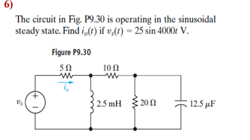 Solved The circuit in Fig. P9.30 is operating in the | Chegg.com