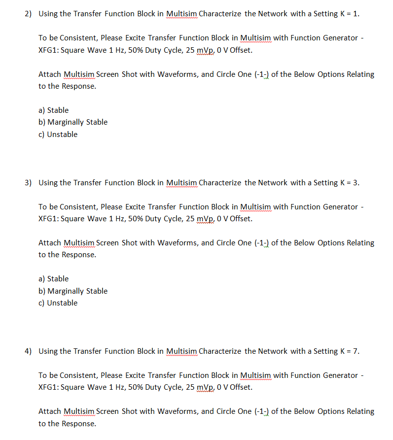 Solved Using the Transfer Function Block in Multisim | Chegg.com