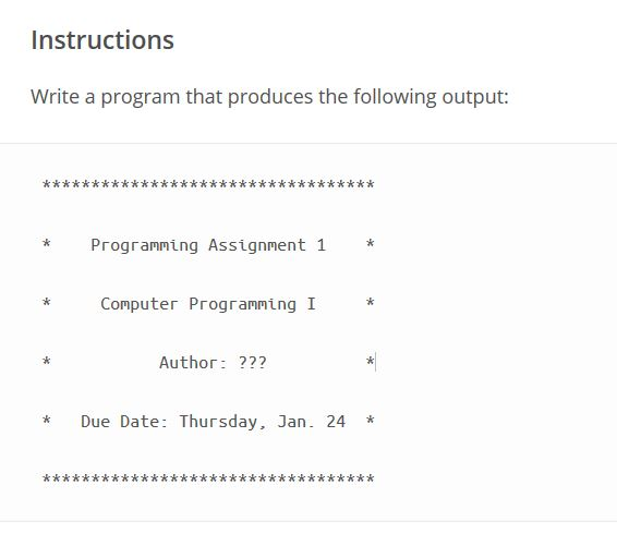Solved Instructions Write a program that produces the | Chegg.com