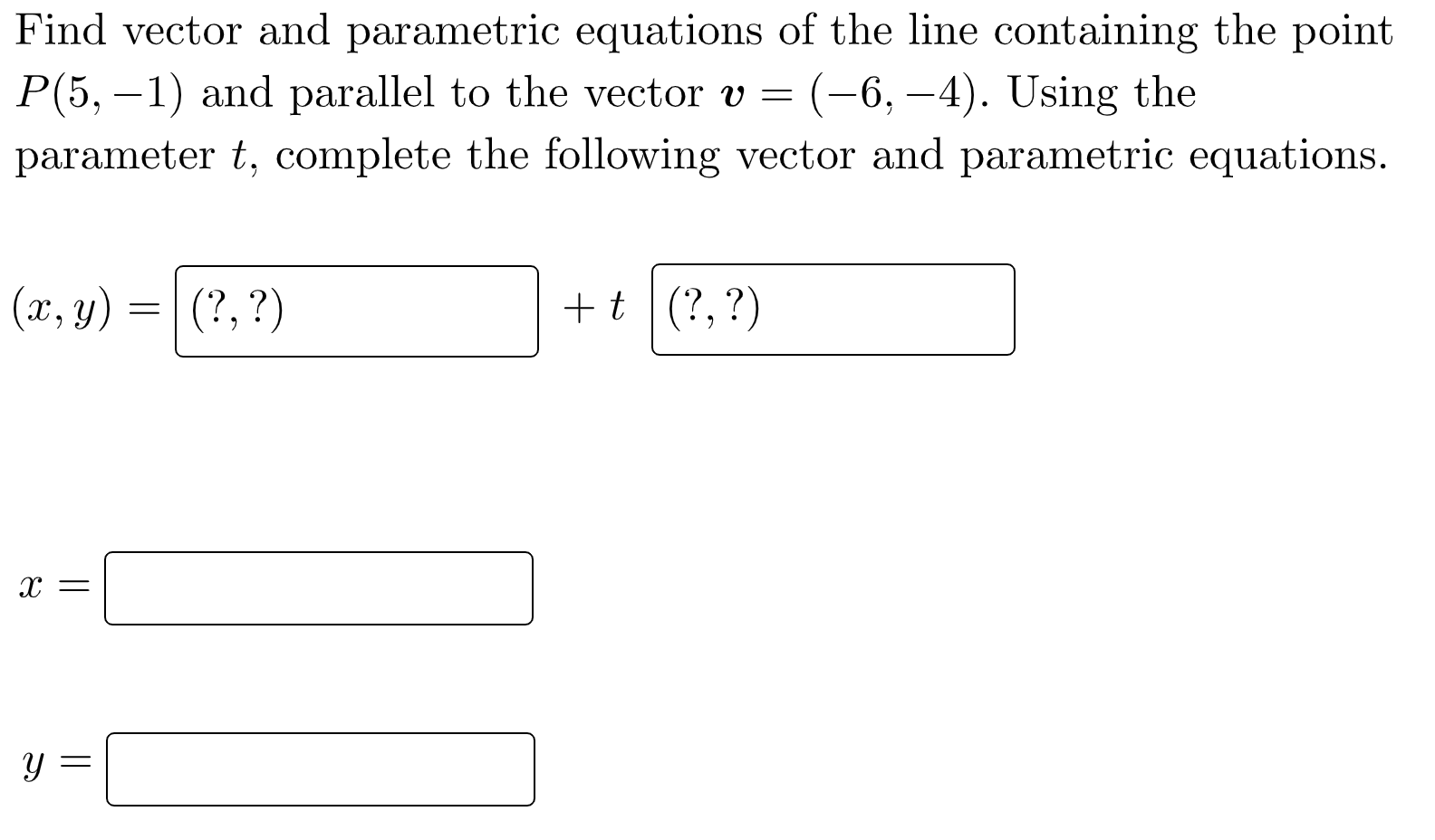 Solved Find vector and parametric equations of the line | Chegg.com