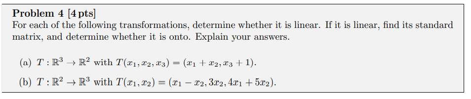 Solved Problem 4 [4 pts] For each of the following | Chegg.com