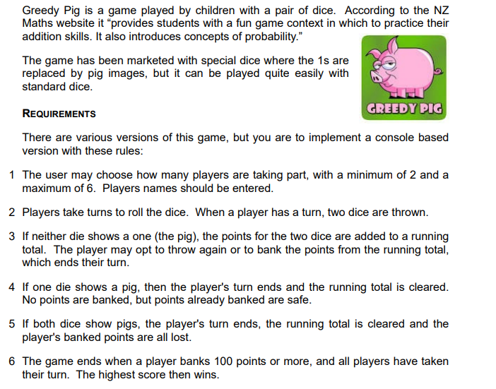 Solved Greedy Pig Is A Game Played By Children With A Pair Chegg Solved Greedy Pig Is A Game Played By Children With A Pair Chegg