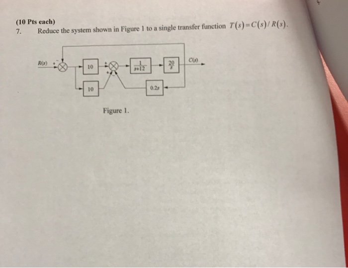 Solved (10 Pts each) 7. Reduce the system shown in Figure 1 | Chegg.com