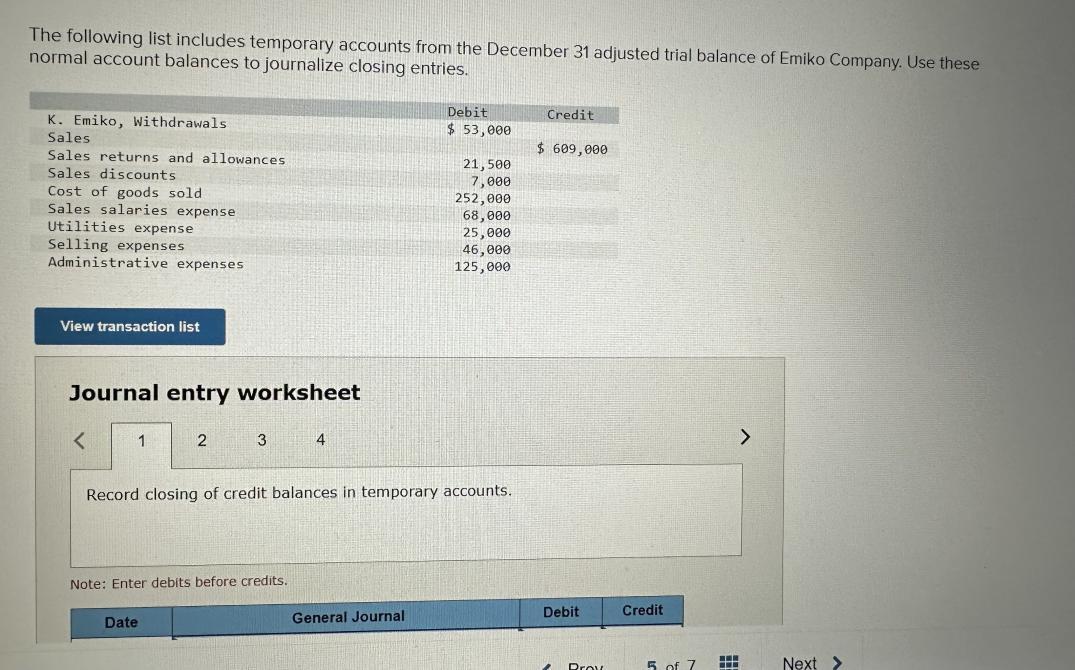 Solved The following list includes temporary accounts from | Chegg.com
