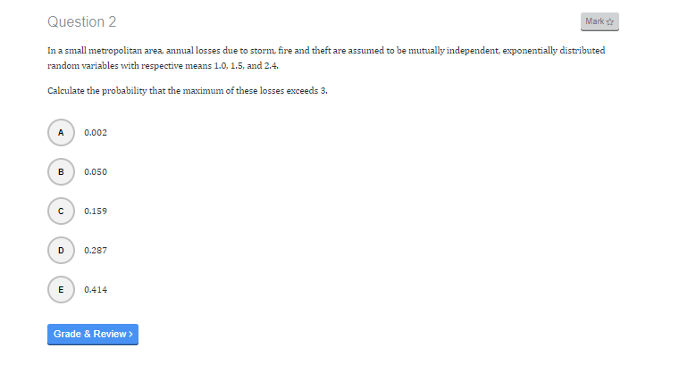 Solved In a small metropolitan area, annual losses due to | Chegg.com