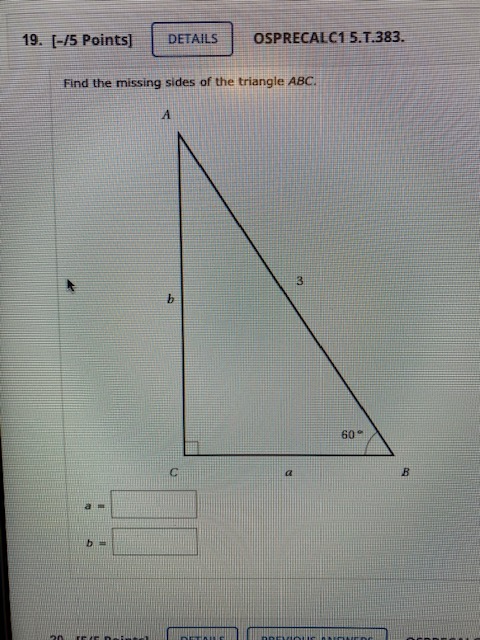 Solved 19. [-15 Points) DETAILS OSPRECALC1 5.T.383. Find the | Chegg.com Solved 19. [-15 Points) DETAILS OSPRECALC1 5.T.383. Find the | Chegg.com