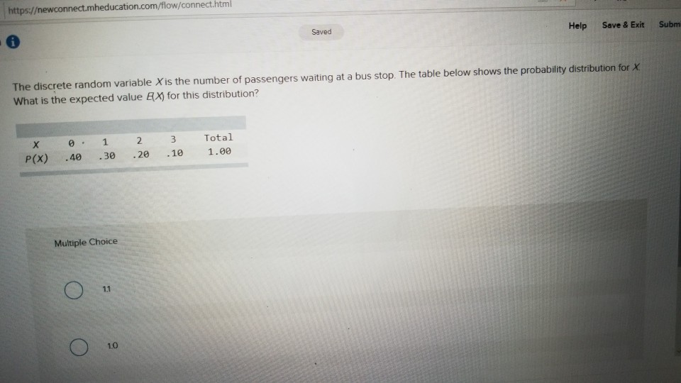 Solved ps.lewL UULOUILLUMIWELLIT Saved Help Save & Exit Subr | Chegg.com