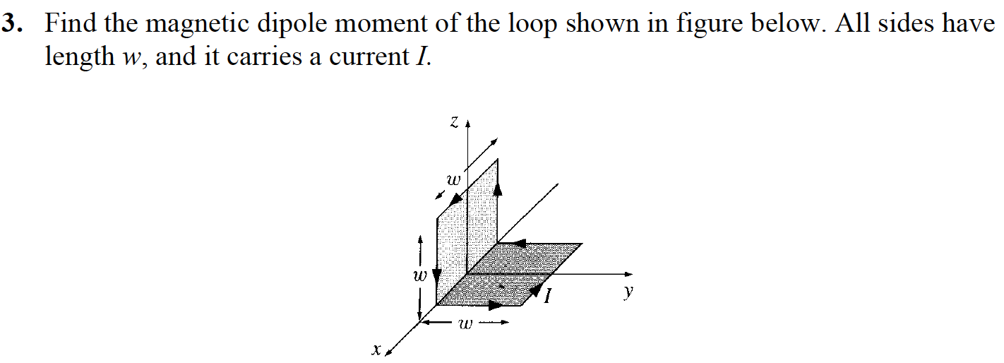 Solved 3. Find the magnetic dipole moment of the loop shown | Chegg.com