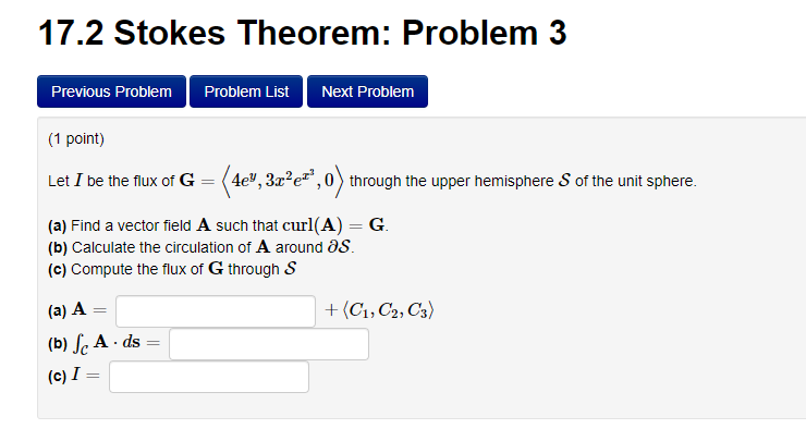Solved 17.2 Stokes Theorem: Problem 3 Previous Problem | Chegg.com
