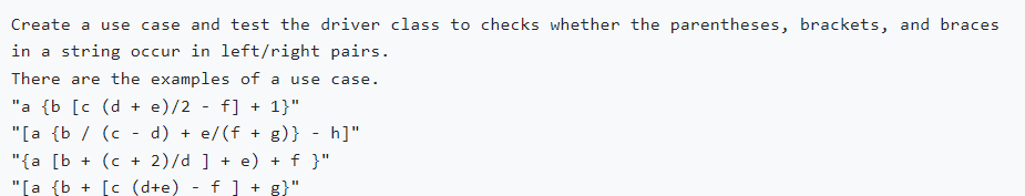 Solved Create a use case and test the driver class to checks | Chegg.com
