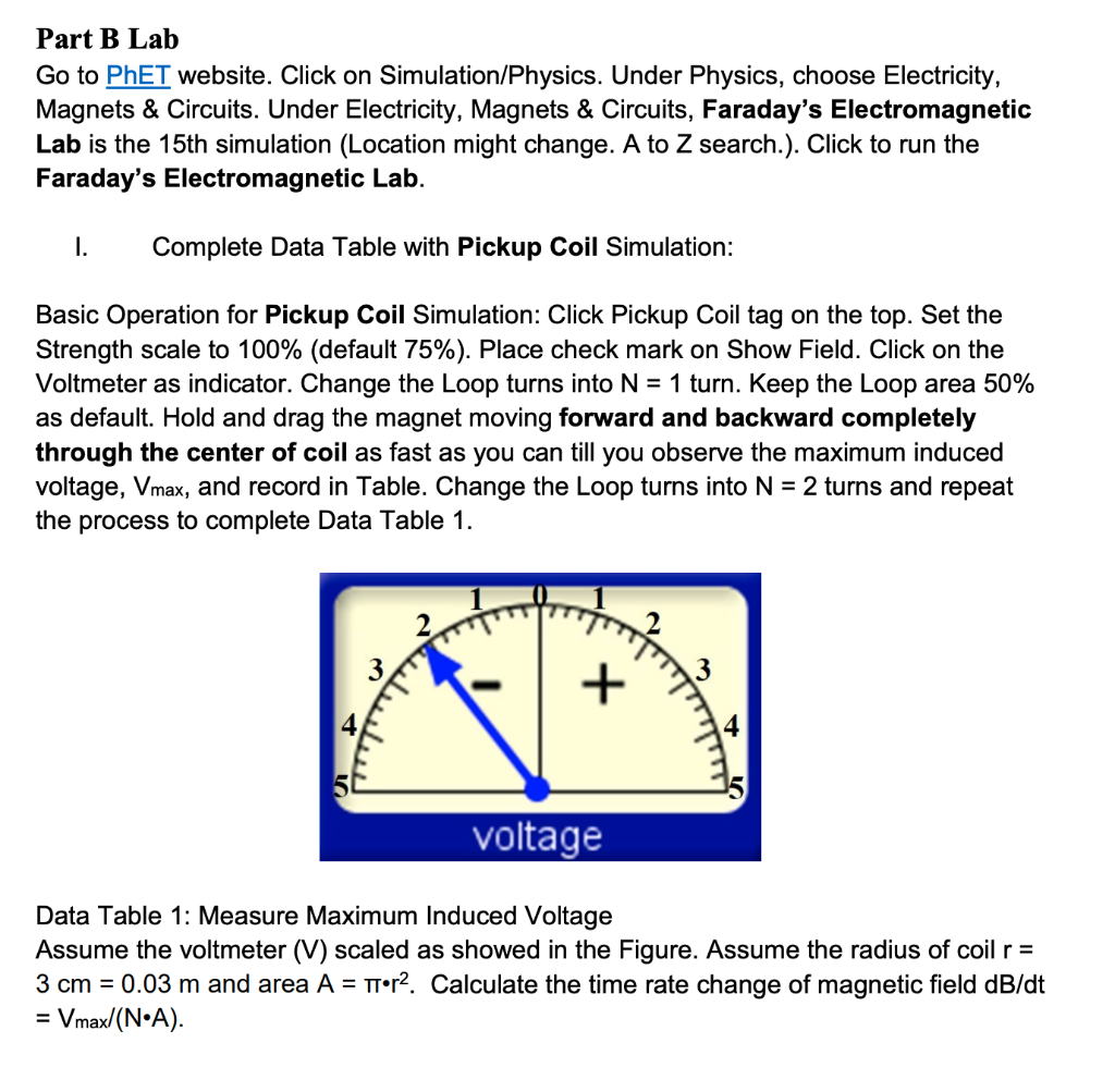 Part B Lab Go to PhET website. Click on | Chegg.com