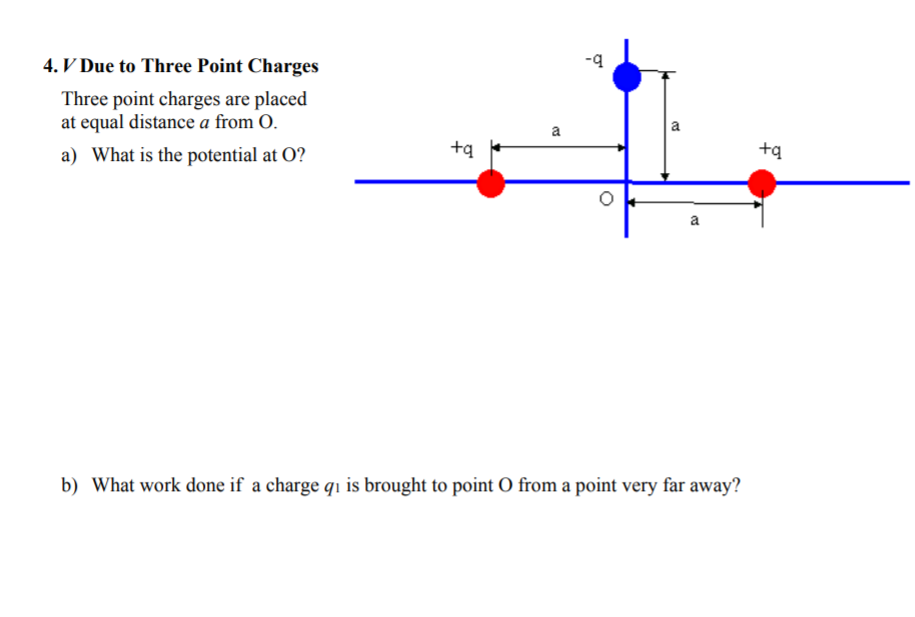 Solved -9 4.V Due to Three Point Charges Three point charges | Chegg.com