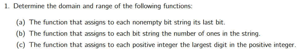 Solved 1. Determine the domain and range of the following | Chegg.com
