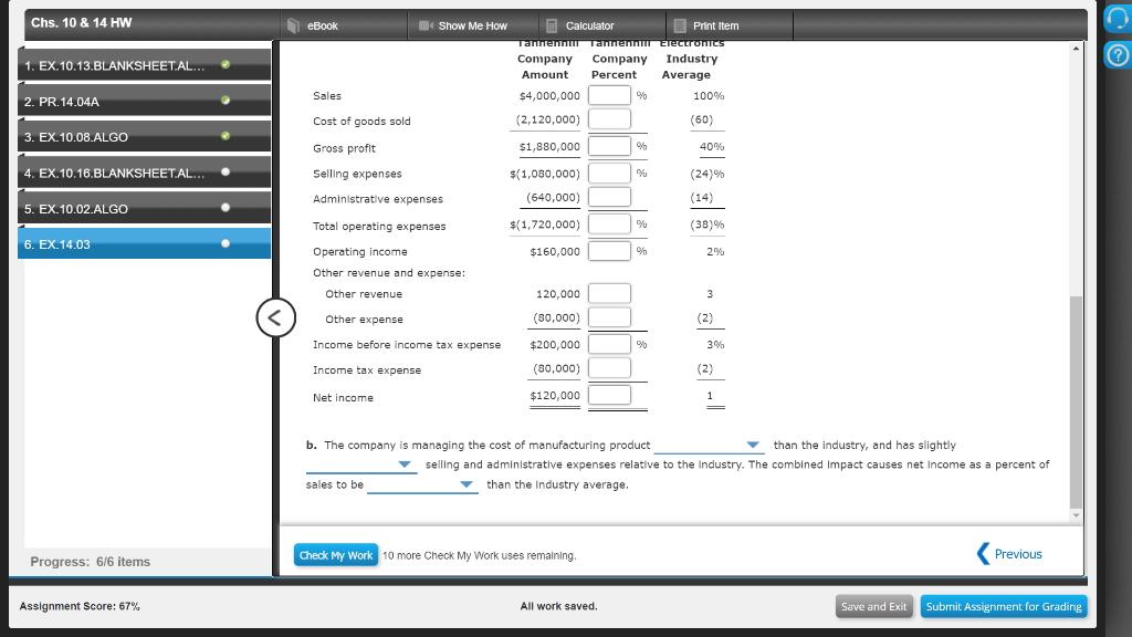 Solved Chs. 10 & 14 HW eBook Show Me How Calculator E Print | Chegg.com