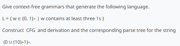 Solved Give context-free grammars that generate the | Chegg.com