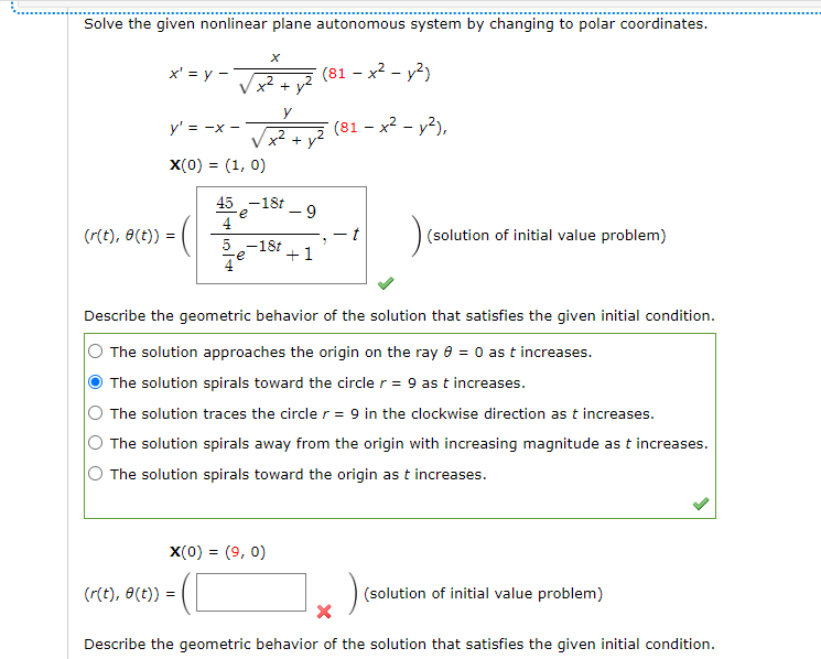 Solved Solve The Given Nonlinear Plane Autonomous System By