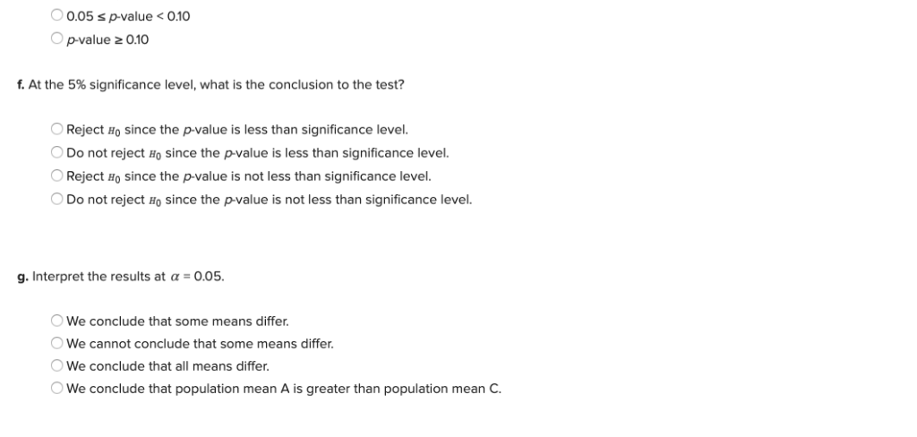 Solved A random sample of five observations from three | Chegg.com