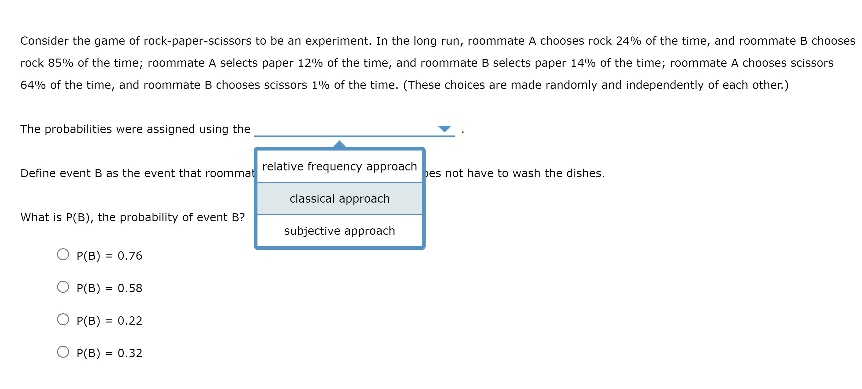 Solved Consider the game of rock-paper-scissors to be an | Chegg.com