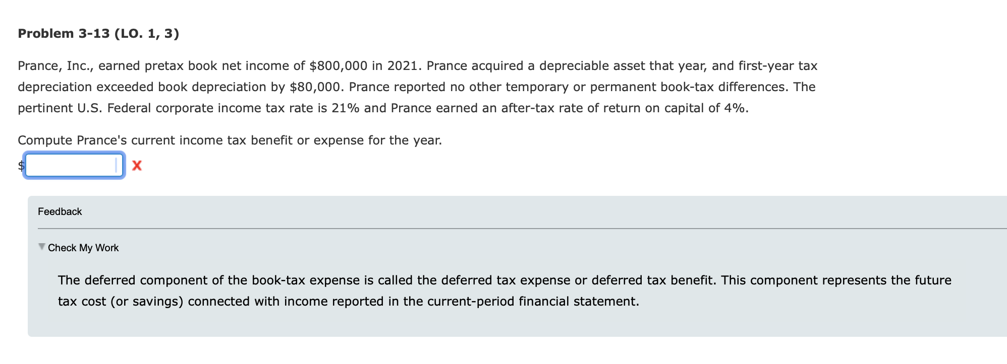 Solved Problem 3-13 (LO. 1, 3)Prance, Inc., earned pretax | Chegg.com