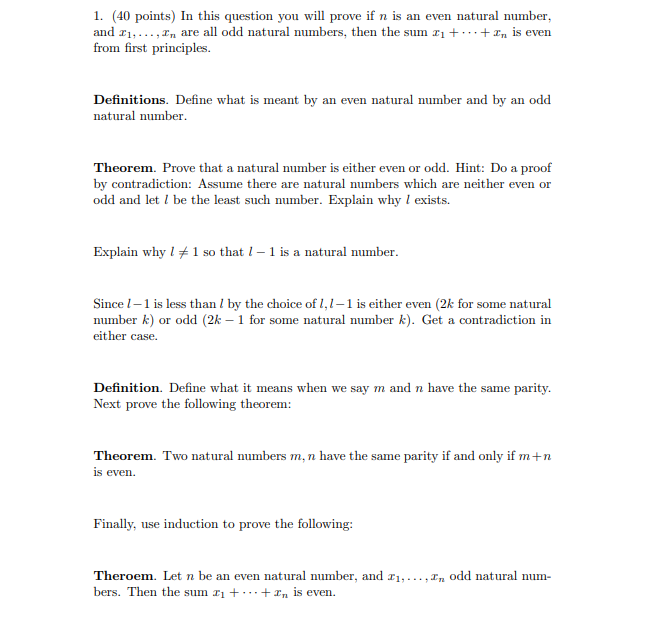 Solved 1. (40 points) In this question you will prove if n | Chegg.com