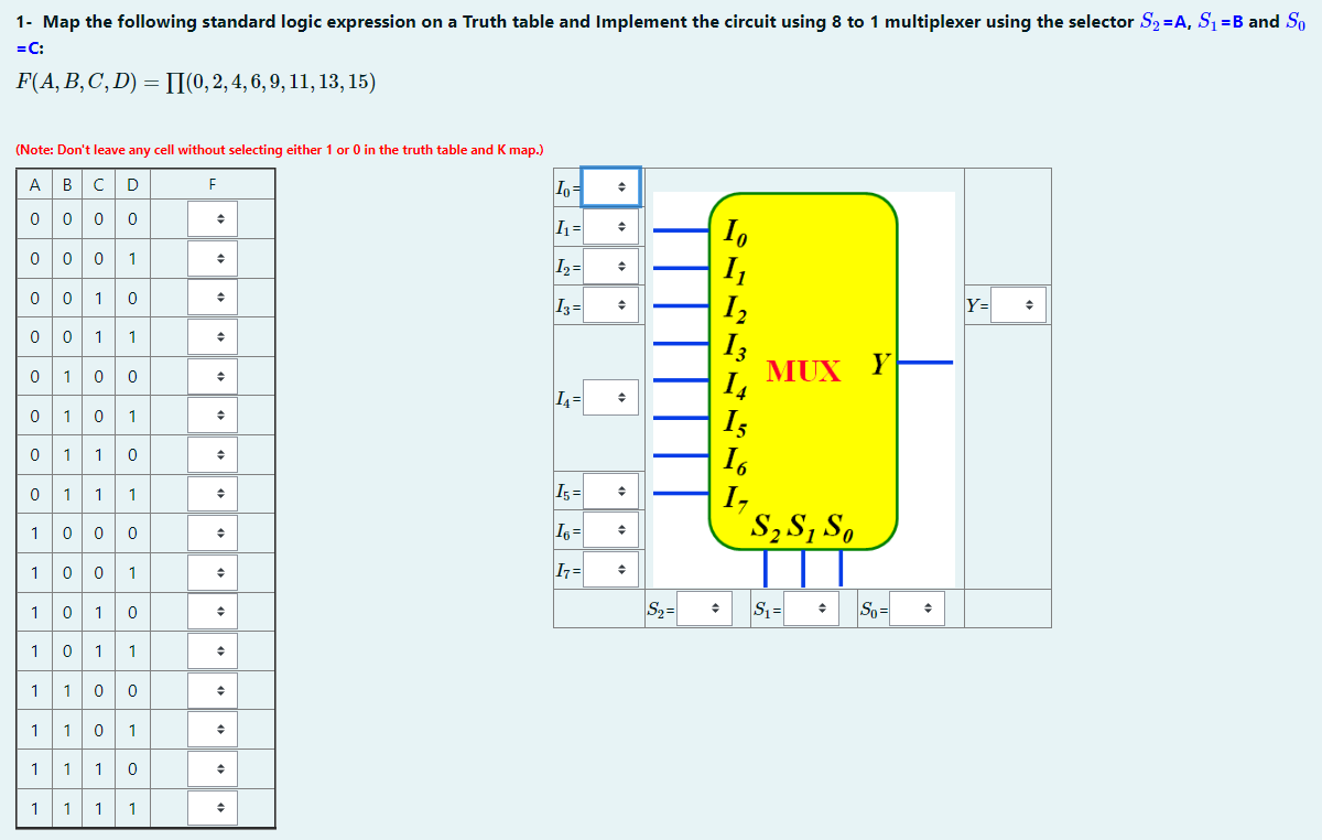 Solved 1- Map the following standard logic expression on a | Chegg.com