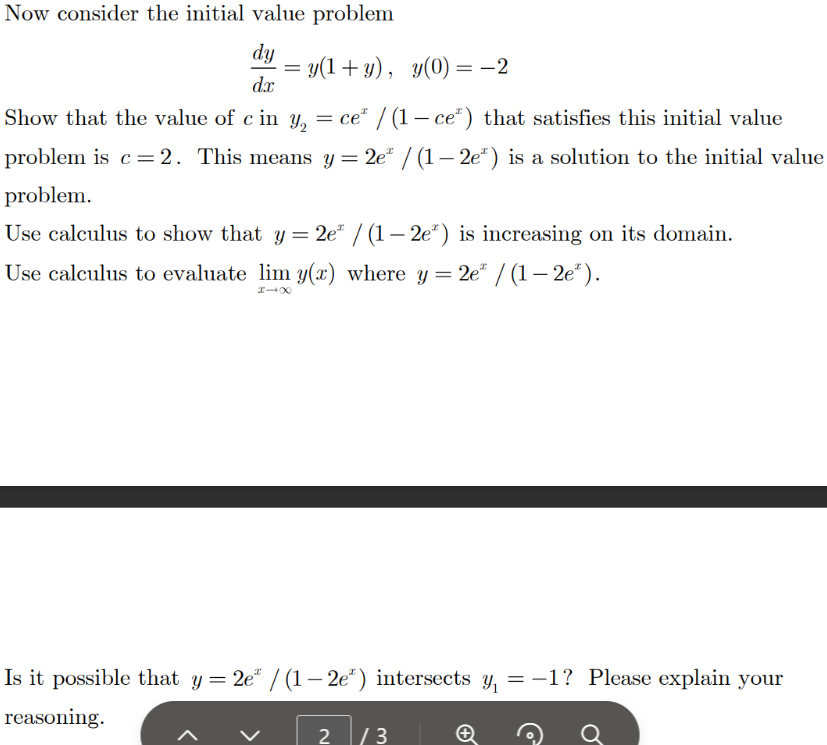 Solved Now consider the initial value | Chegg.com