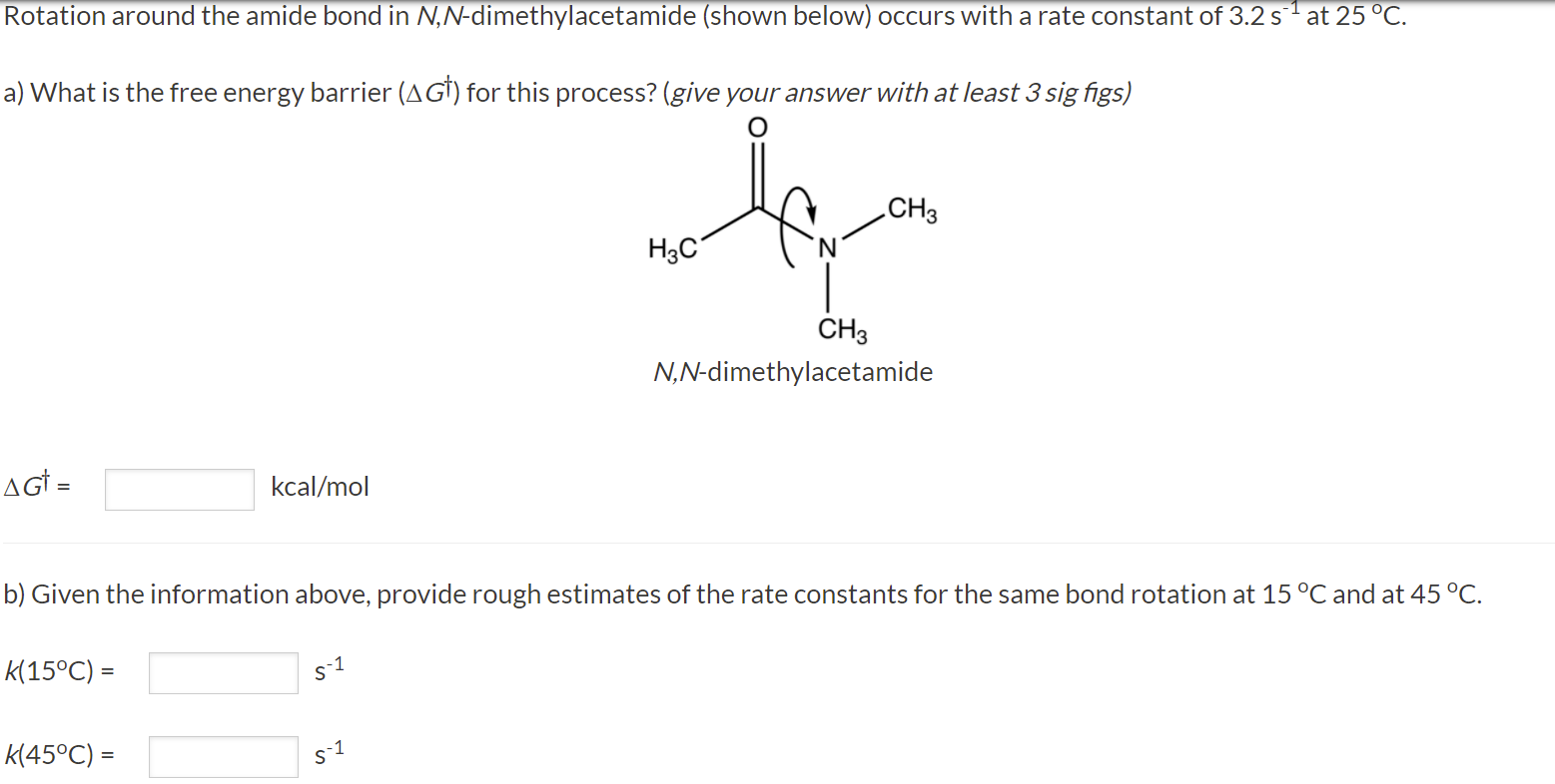 Solved Rotation around the amide bond in | Chegg.com