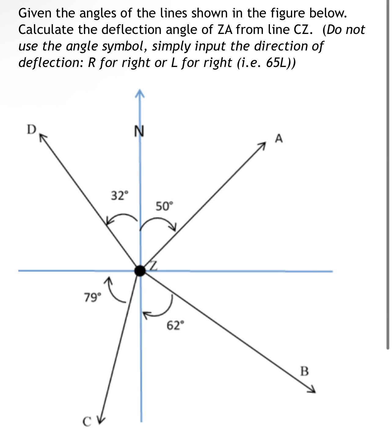Solved Given the angles of the lines shown in the figure | Chegg.com
