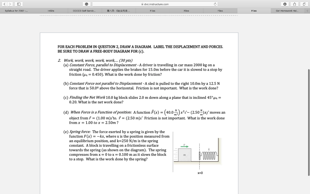 Solved dvc.instructure.cam Syllabus tor 2307 Insite CoCCn | Chegg.com