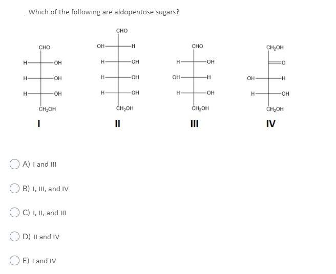 Solved Which of the following is an example of an epimer? | Chegg.com