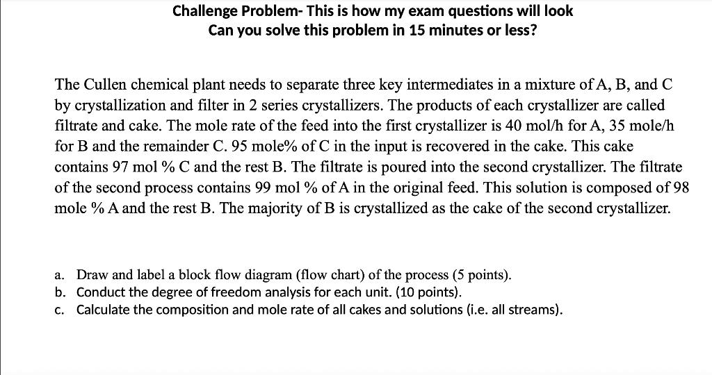 Solved Challenge Problem- This is how my exam questions will | Chegg.com