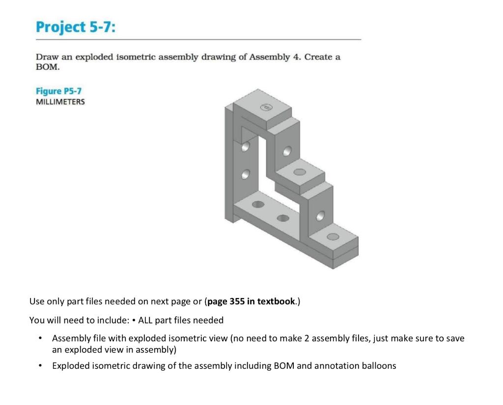 Draw an exploded isometric assembly drawing of | Chegg.com