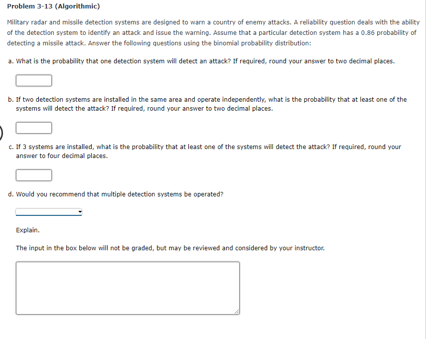 Solved Problem 3-13 (Algorithmic) Military radar and missile | Chegg.com