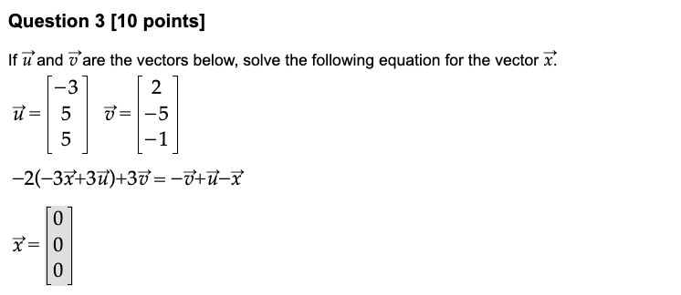 Solved If u and v are the vectors below, solve the following | Chegg.com