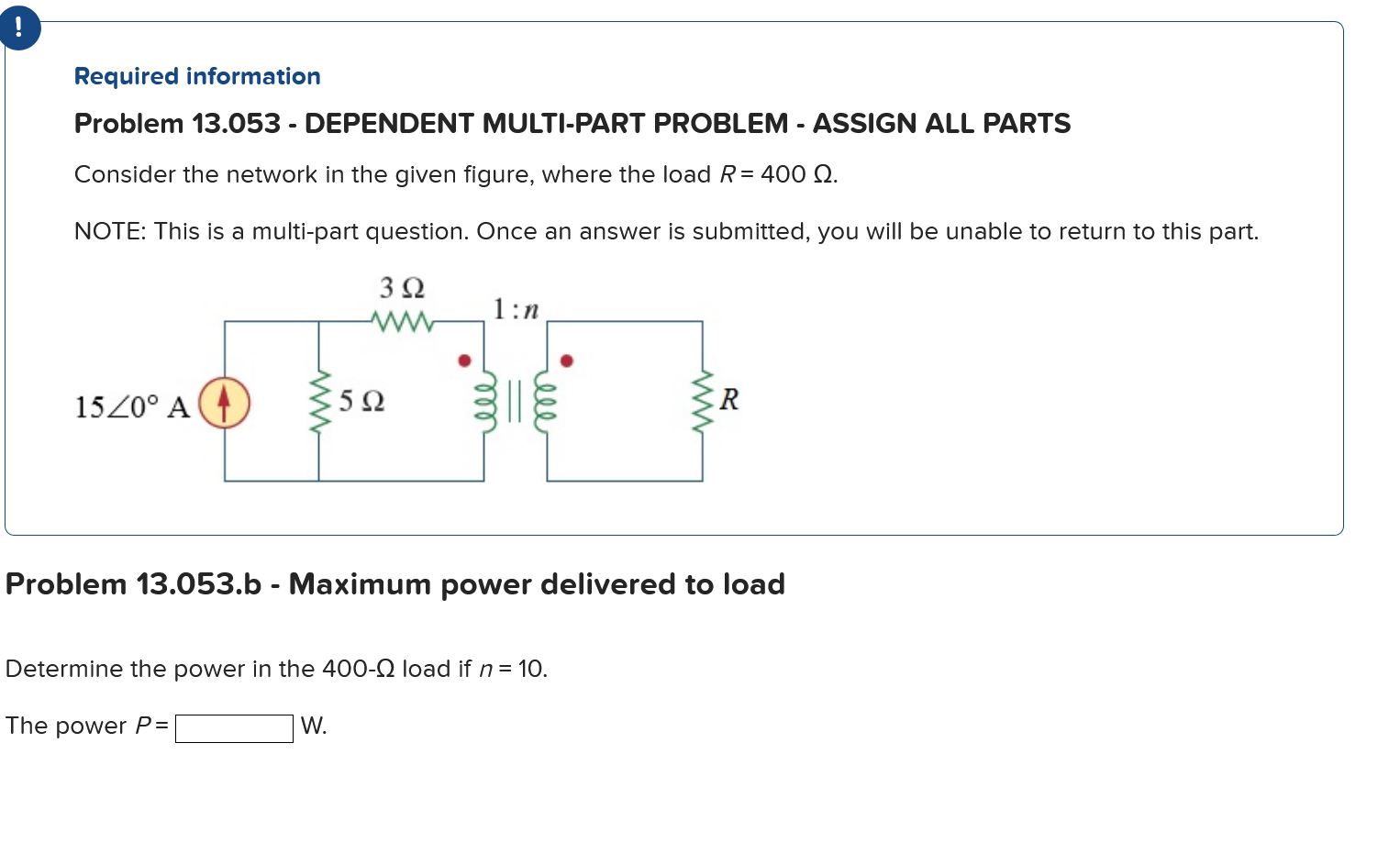 Solved Required informationProblem 13.053 - ﻿DEPENDENT | Chegg.com