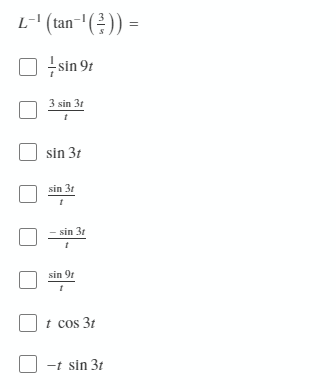 Solved L-' tan-'(?)) = O sin 91 3 sin 31 1 sin 31 sin 31 - | Chegg.com